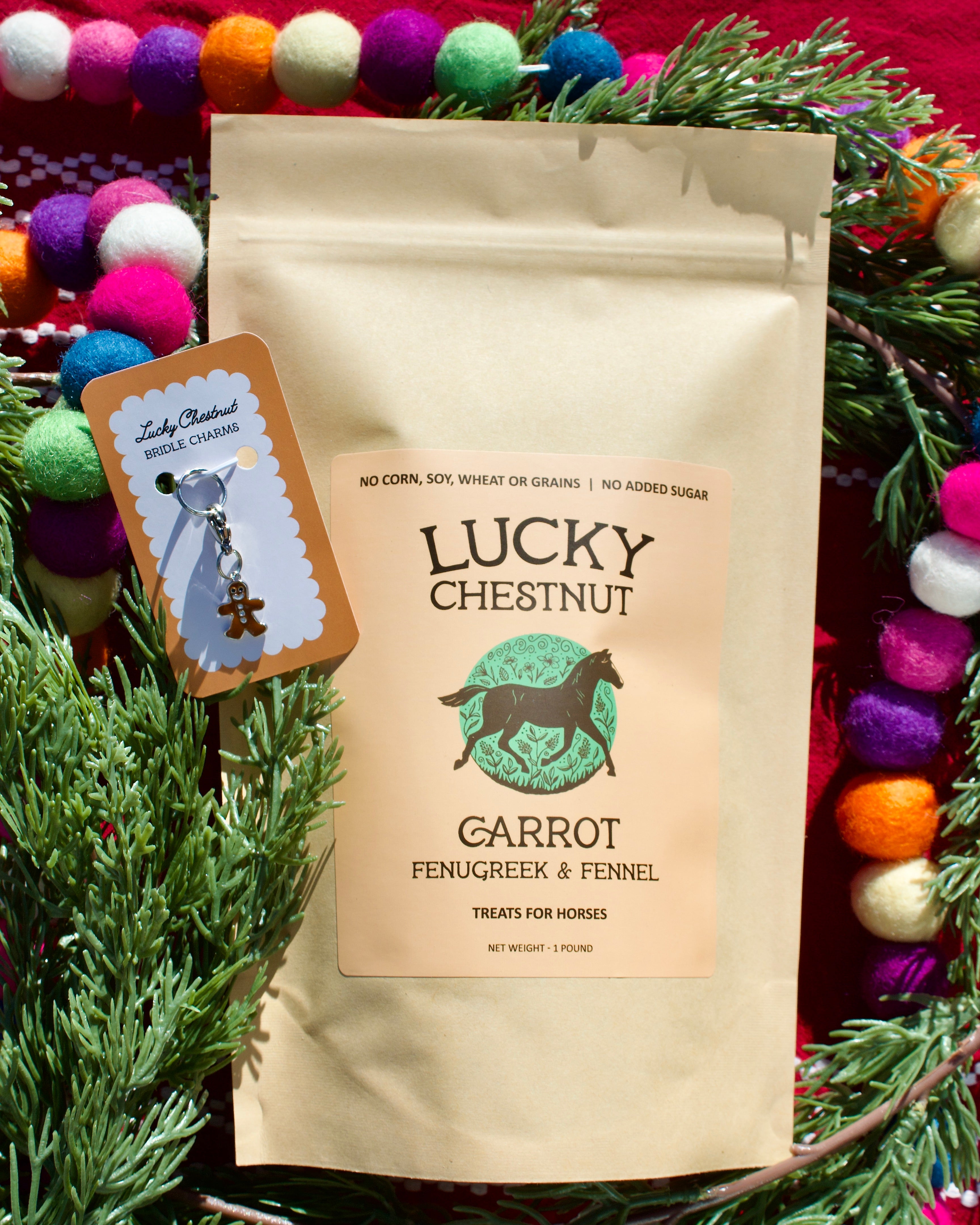Barn Elf Holiday Horse Treat Set – 1 lb Bag + Gingerbread Charm – Lucky ...